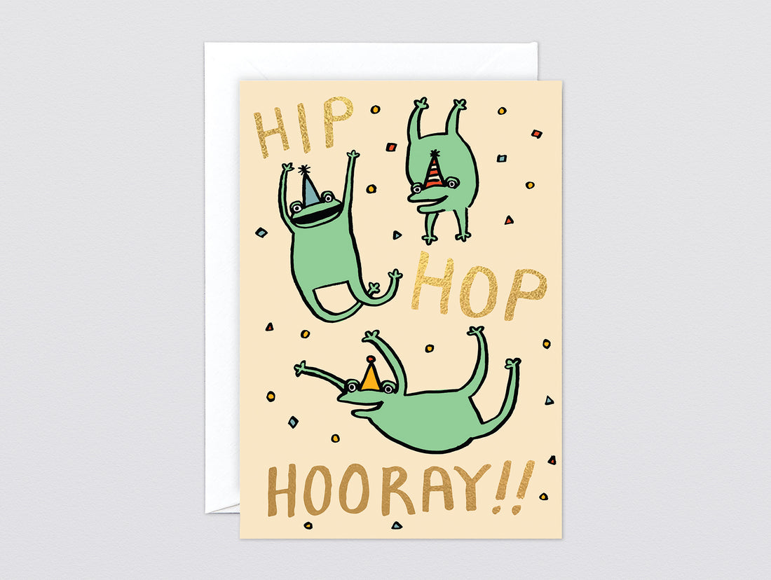 'Hip Hop Hooray' Foiled Greetings Card by Wrap – Really Well Made