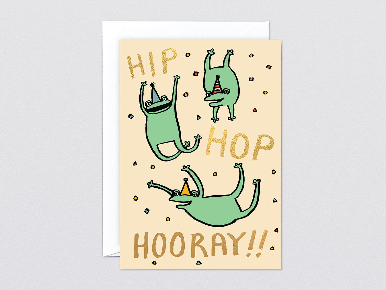 'Hip Hop Hooray' Foiled Greetings Card by Wrap – Really Well Made