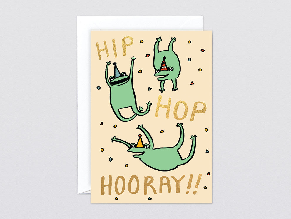 'Hip Hop Hooray' Foiled Greetings Card by Wrap – Really Well Made